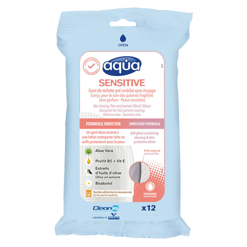 Cleanis Waterless Aqua Sensitive Wash Gloves