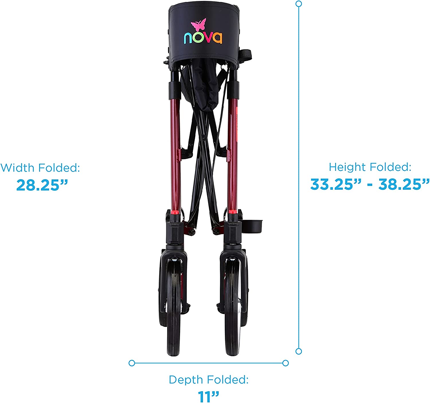 Express Rollator Walker, Large 10” & 8” Wheels