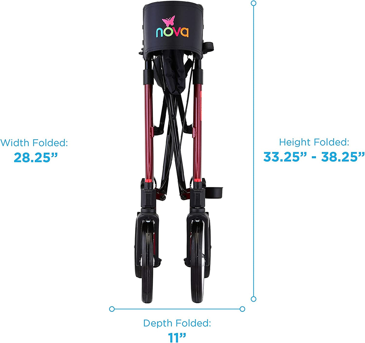 Express Rollator Walker, Large 10” & 8” Wheels